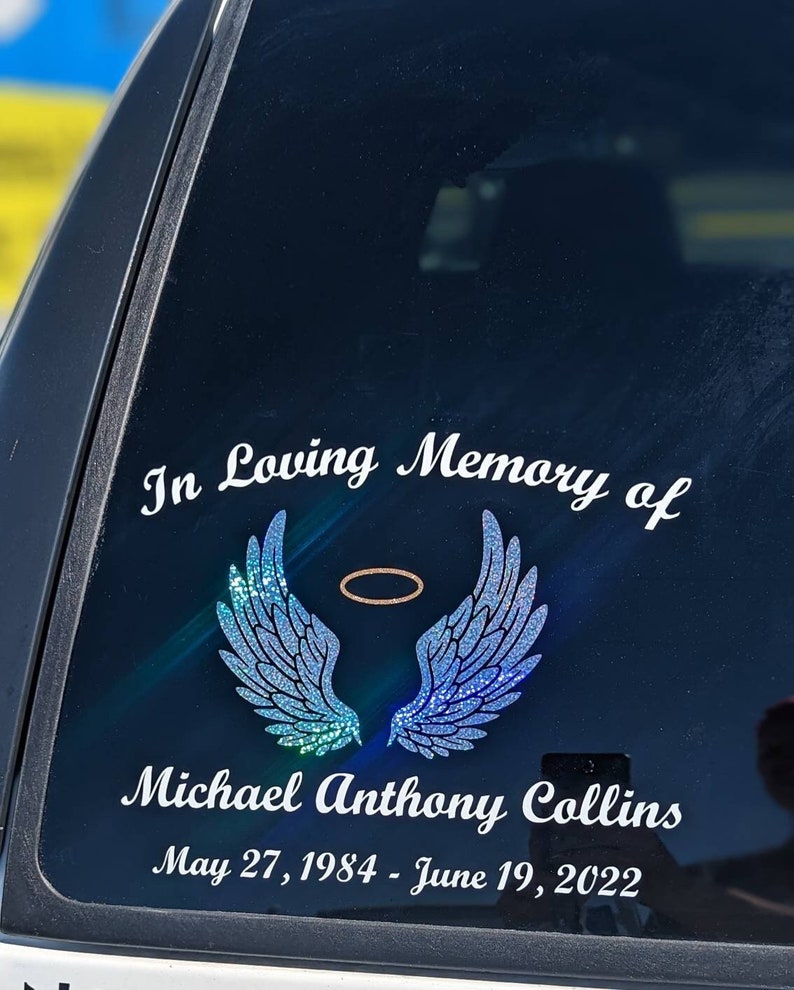 In Loving Memory Car Decal With Angel Wings and Halo, Loss of a Loved ...