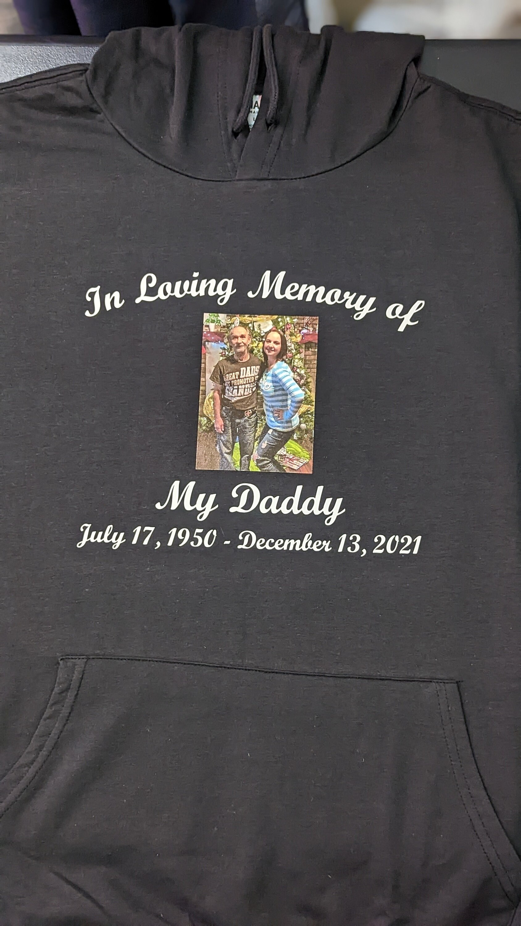 In Loving Memory Hoodie With Picture and Angel Wings, Celebration of ...