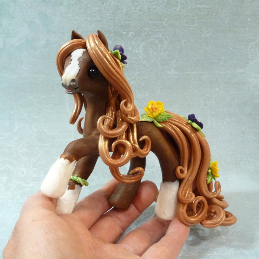 Fimoundfantasy Polymer Clay Pony - Running Stumpy Pony "viola" - Etsy