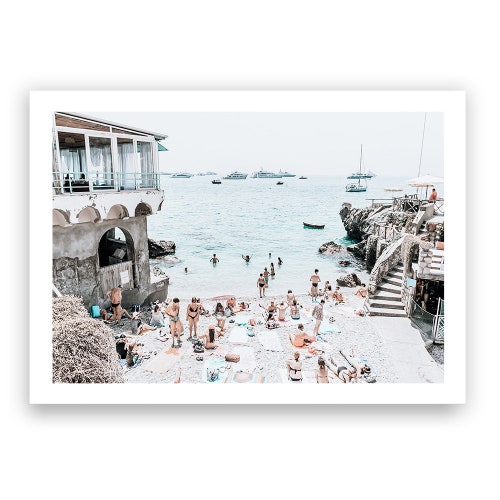 Capri Beach Print Italy Wall Art Amalfi Coast Print Coastal - Etsy