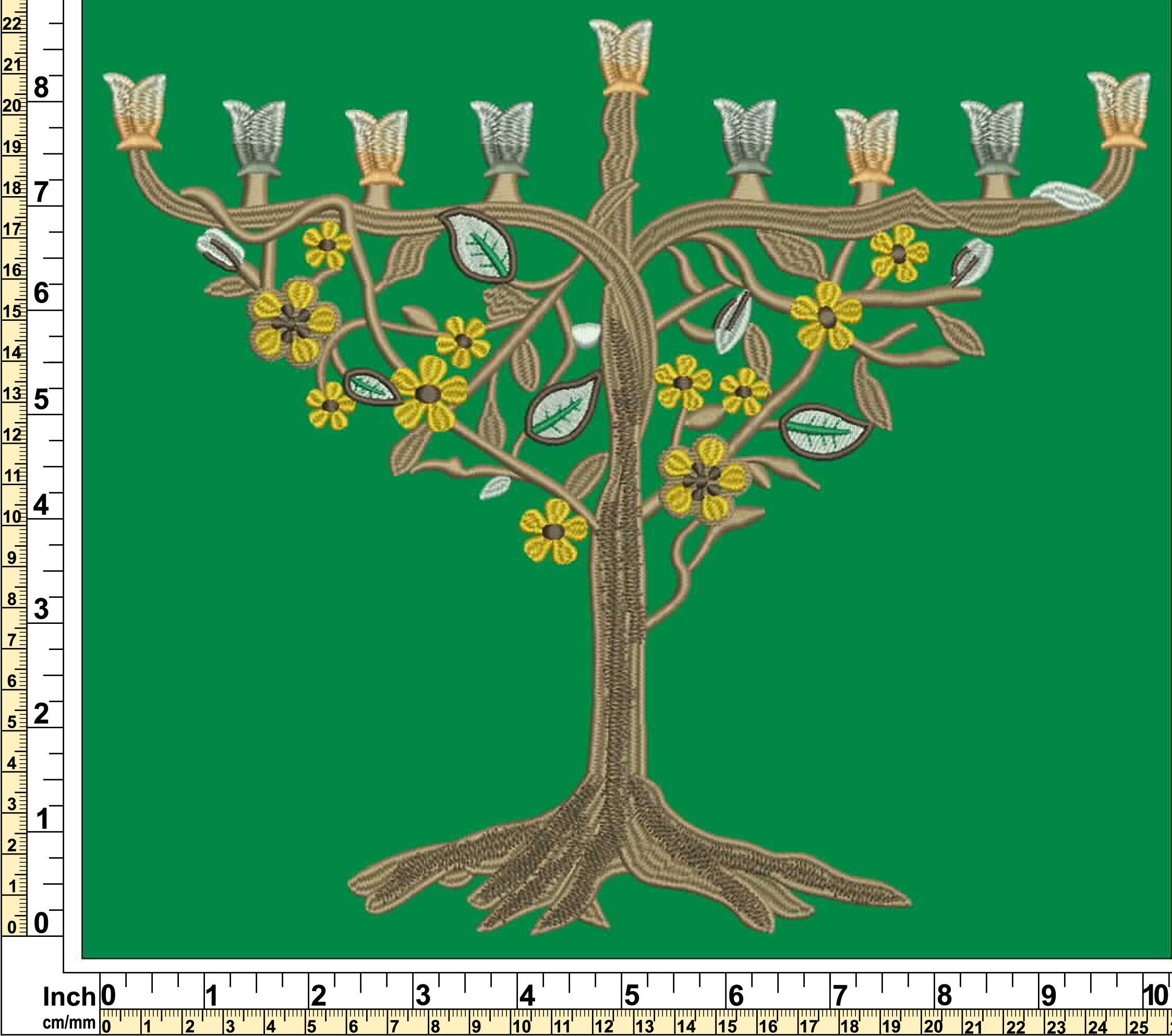 Beautiful Flowers on Menorah Design - Etsy