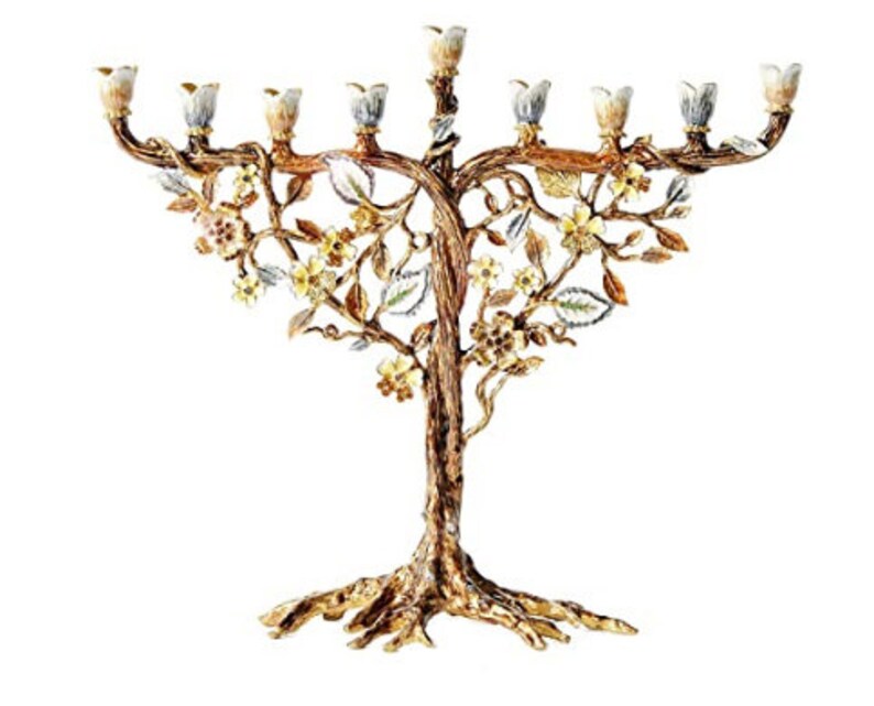 Beautiful Flowers on Menorah Design - Etsy