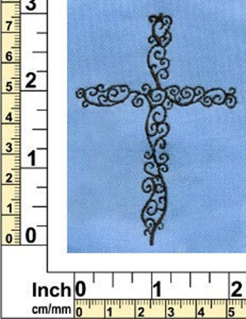 Beautiful Cross With Swirls Design Embroidery Design Includes 3 Sizes ...