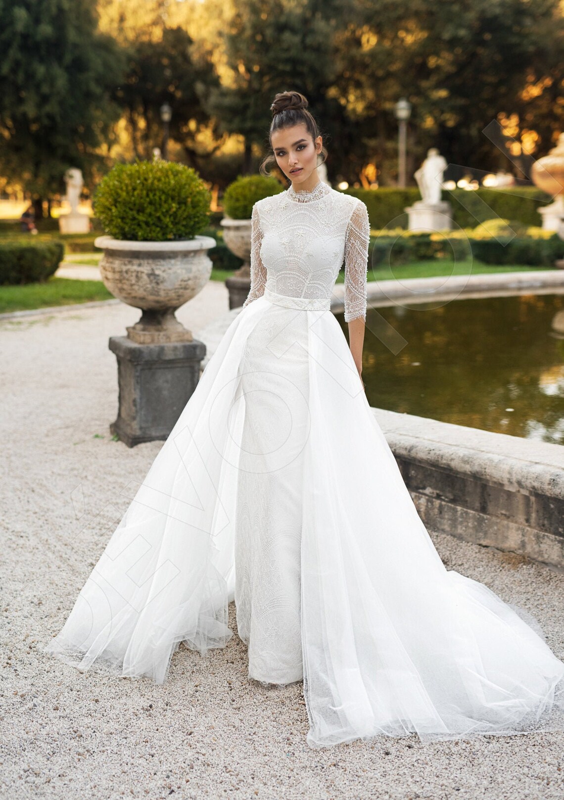 Individual Size Sheath/column Silhouette Iris Wedding Dress. - Etsy