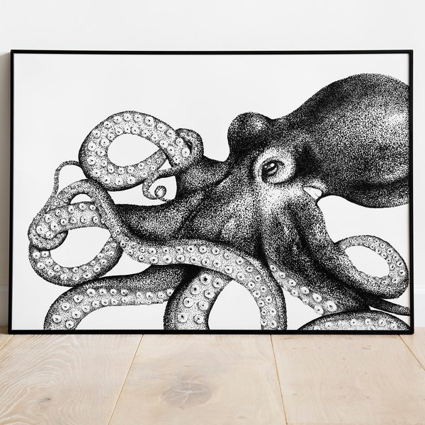 Octopus Print - Etsy