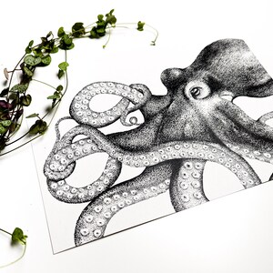 Octopus Dotwork Illustration Print - Etsy UK