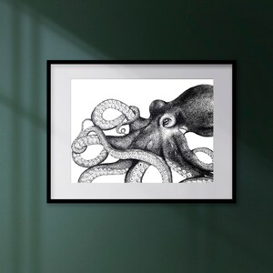 Octopus Dotwork Illustration Print - Etsy UK