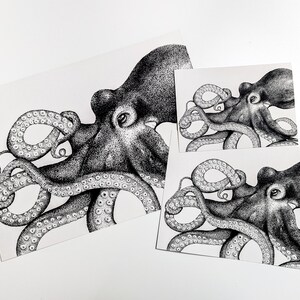 Octopus Dotwork Illustration Print - Etsy UK