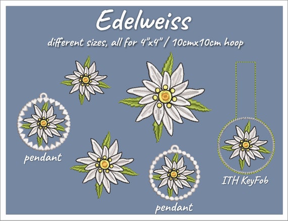 Edelweiss Embroidery Files Set for 10x10cm / 4 x4 | Etsy UK