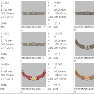 Celtic Knot Round Collar With Border/cuffs Embroidery Files Set 7.5" - Etsy