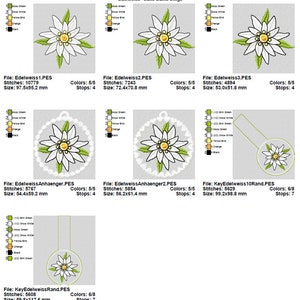 Edelweiss Embroidery Files Set for 10x10cm / 4 "x4" Hoops - Etsy