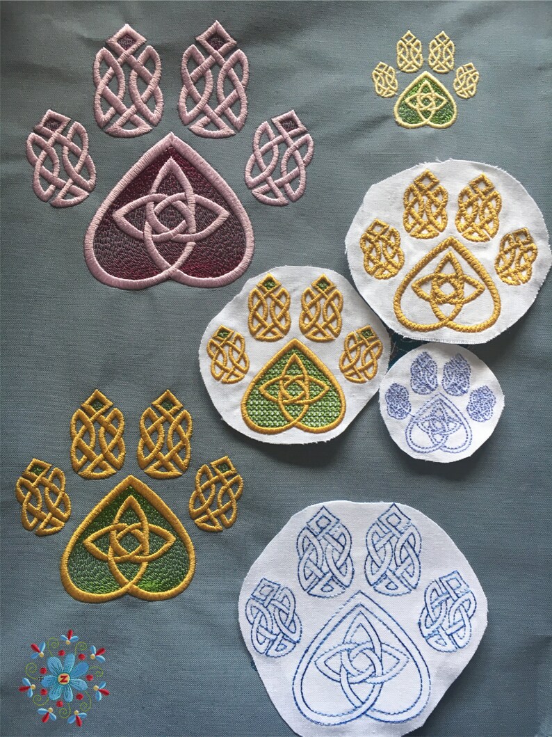 Celtic Knot paw Embroidery Files Set 5x5cm/2 | Etsy