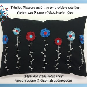 Fringed Flower Embroidery Design Set From 4x4 / 10cm X 10cm Hoop - Etsy