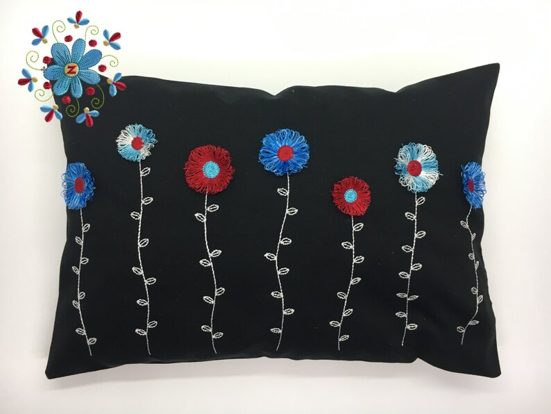 Fringed Flower Embroidery Design Set From 4x4 / | Etsy