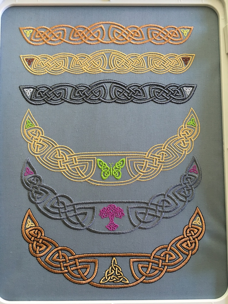 Celtic Knot Round Collar With Border/cuffs Embroidery Files - Etsy