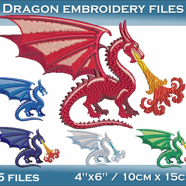 Dragon Embroidery - Etsy