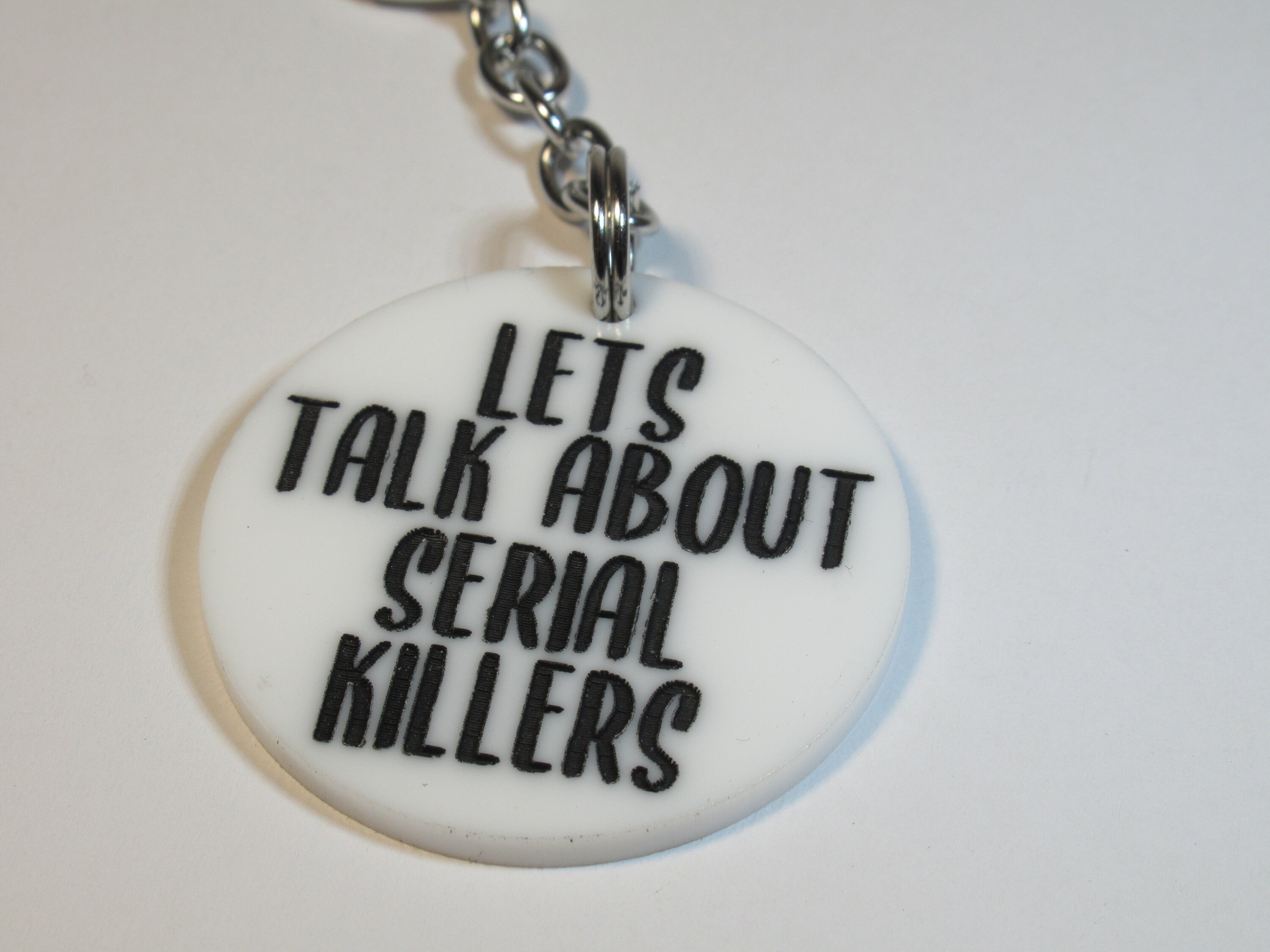 Lets talk about serial killers keychain True Crime keychain | Etsy