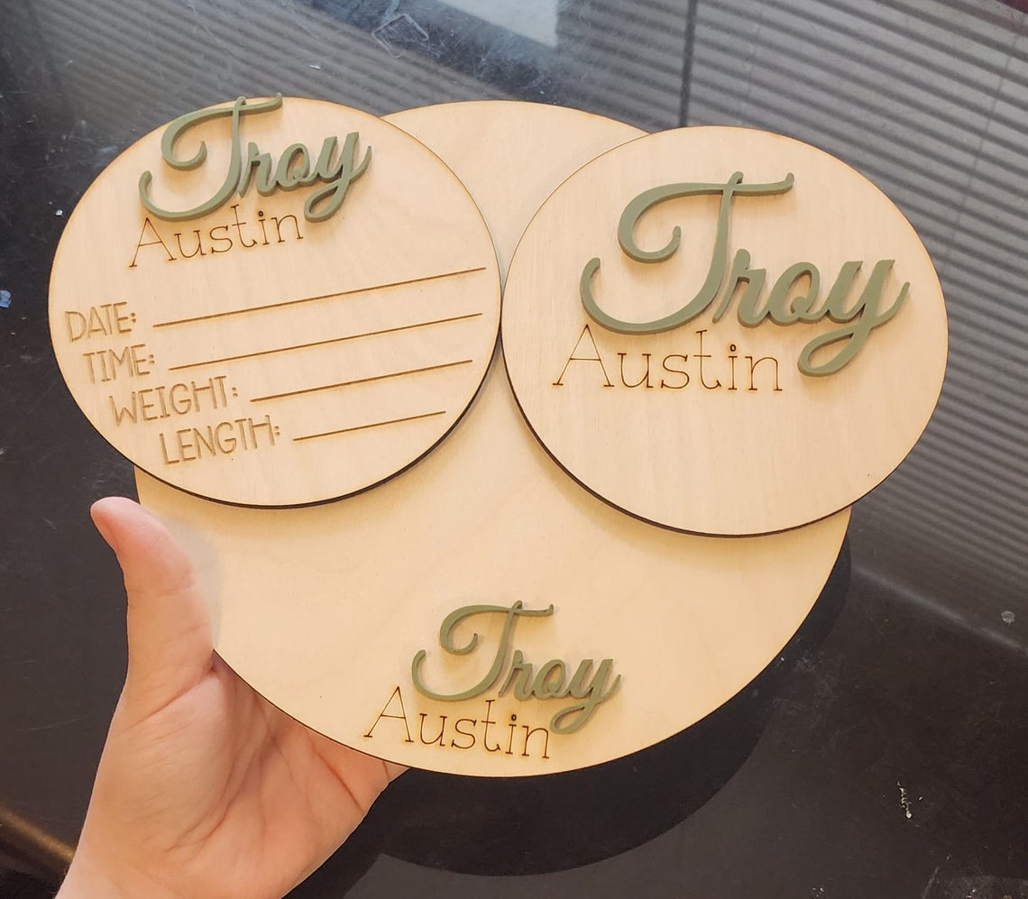 Wooden Birth Announcement Sign Baby Announcement Sign Baby - Etsy