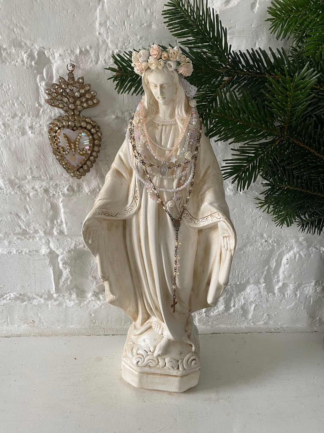 Statue de la Vierge Marie/Statue de la Vierge/Statue catholique/Décor ...