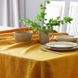 Burned Red Linen Tablecloth Stonewashed Natural Christmas Festive ...