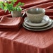 Burned Red Linen Tablecloth Stonewashed Natural Christmas Festive ...