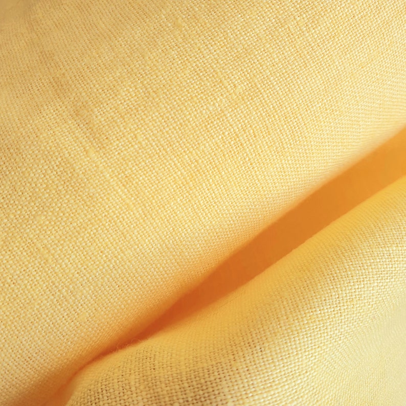 Pastel Yellow Linen Fabric - Stonewashed 100% Linen Flax Material ...