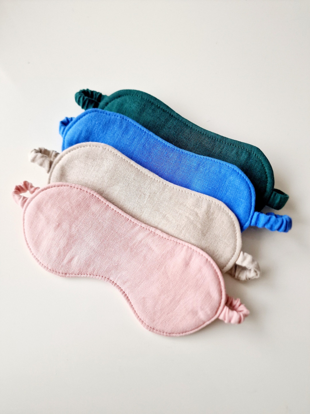 Natural Eye Mask - Linen Sleep Mask and Scrunchie Set - Natural Flax ...