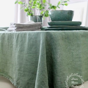 Burned Red Linen Tablecloth Stonewashed Natural Christmas Festive ...