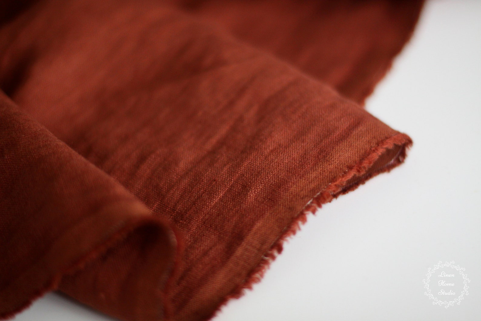 Red Clay Linen Fabric - Red Brick Stonewashed 100% Linen Flax Material ...