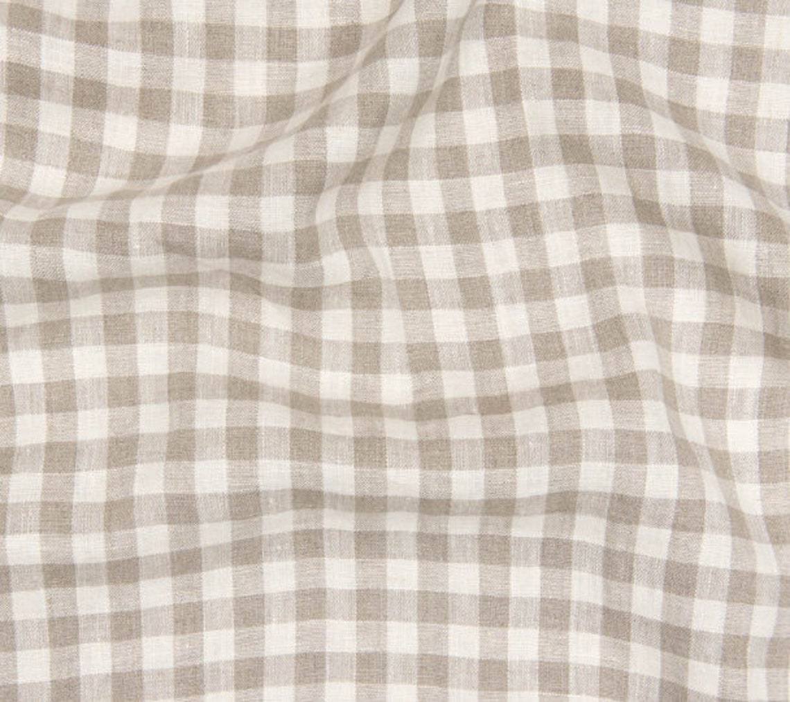 Checkered Linen Fabric off White Natural Stonewashed 100% - Etsy
