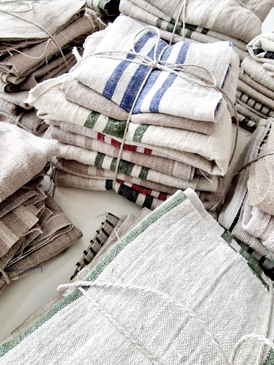 100% Linen Fabric Remnants - Linen Scraps - Heavy Weight Linen Bundle ...