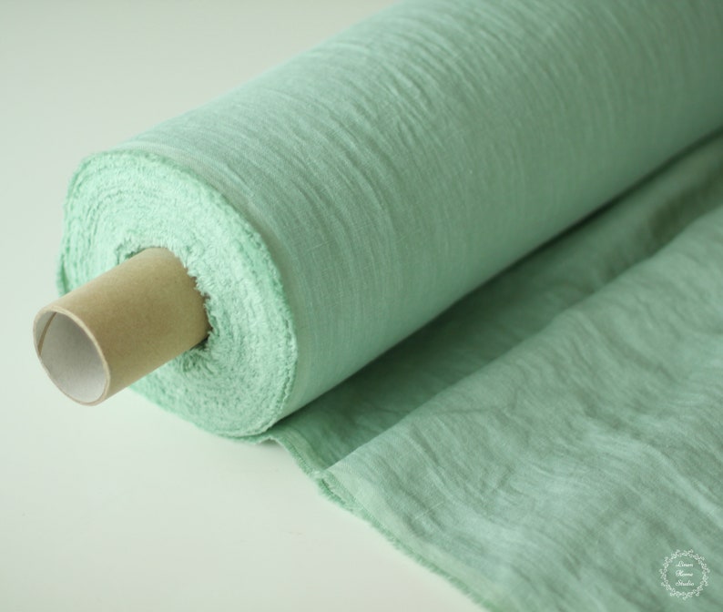 Sage Green Linen Fabric by the Yard Light Green Stonewashed - Etsy