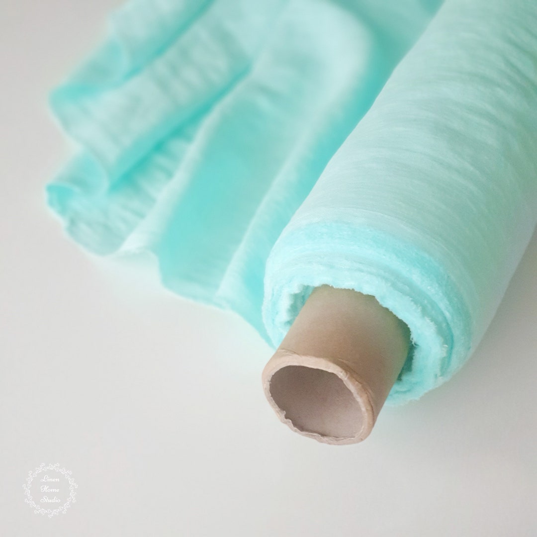 Mint Linen Fabric - Stonewashed 100% Linen Flax Material - Etsy