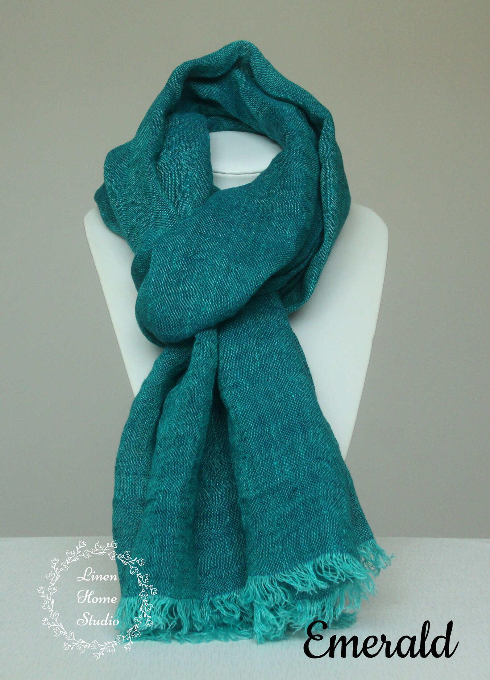 Linen Scarf Men Women Unisex Long Lightweight Stonewashed Soft Flax ...