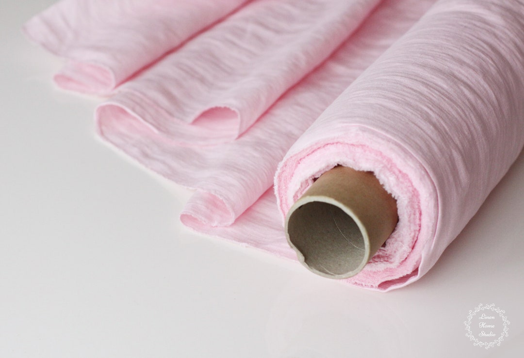 Blush Pink Linen Fabric - Pale Pink Stonewashed 100% Linen Flax ...