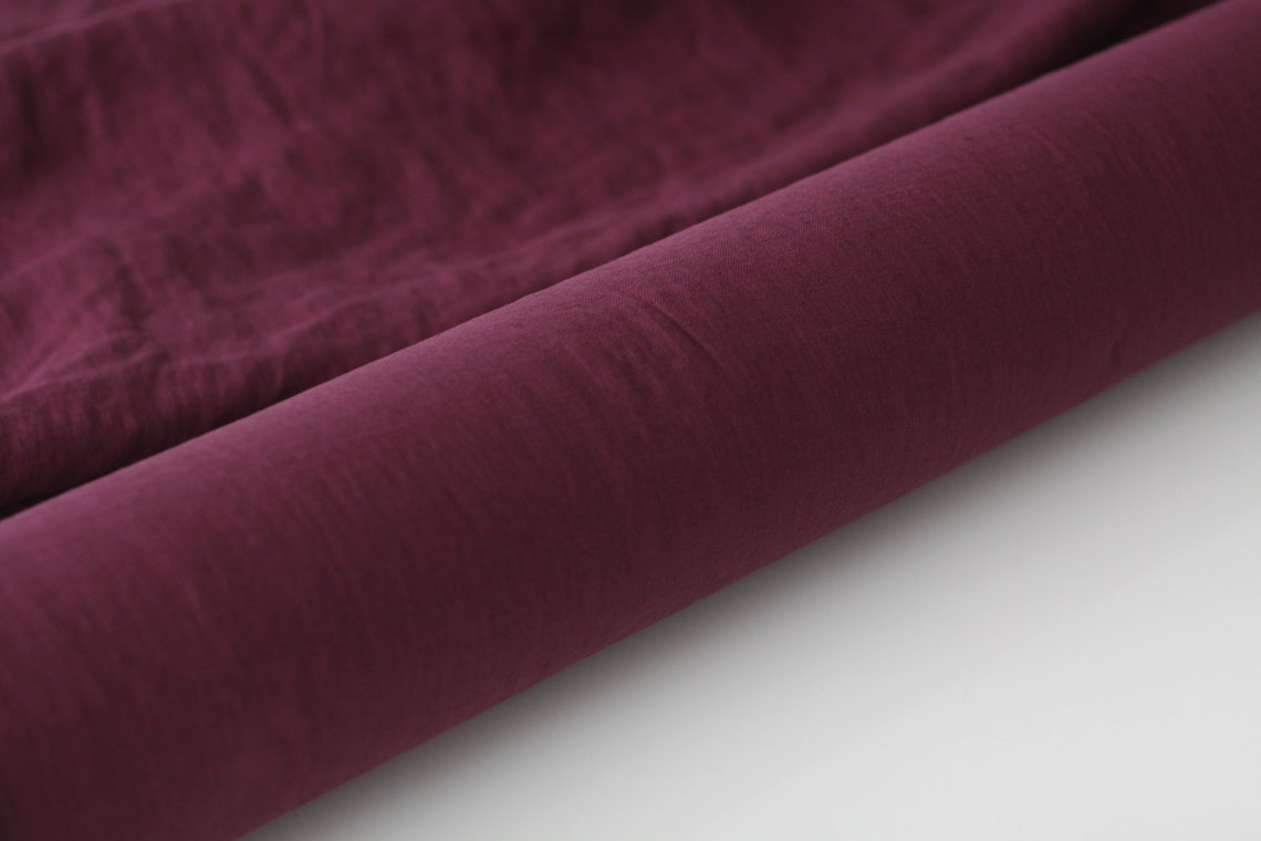 Plum Linen Fabric Stonewashed 100% Purple Linen Flax - Etsy UK
