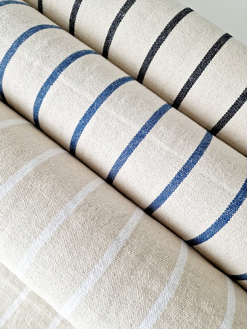 Heavy Weight Grain Sack Cotton Fabric by the Yard 550g/m2 - Stripes ...