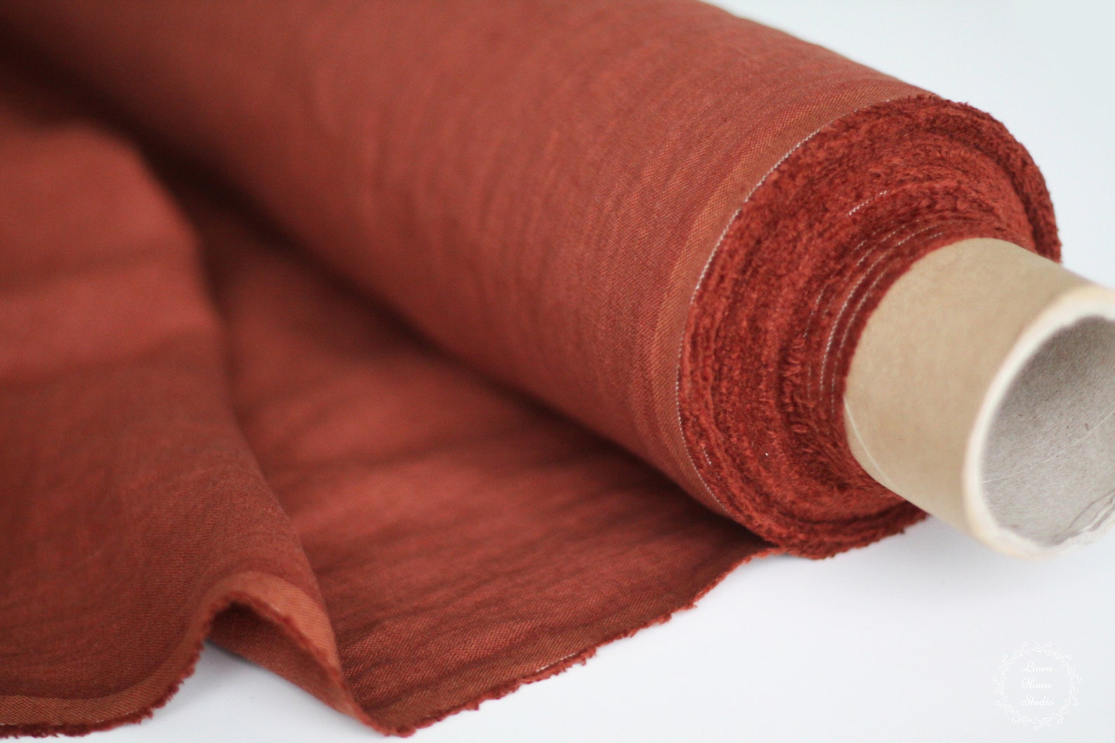 Red Clay Linen Fabric - Red Brick Stonewashed 100% Linen Flax Material ...