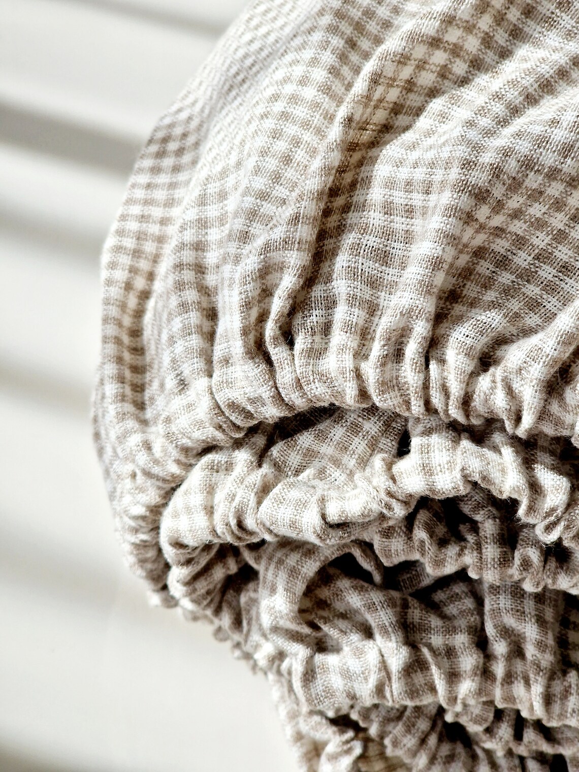 Linen Fitted Sheet - Washed Soft Linen King Queen Bedding - Natural ...