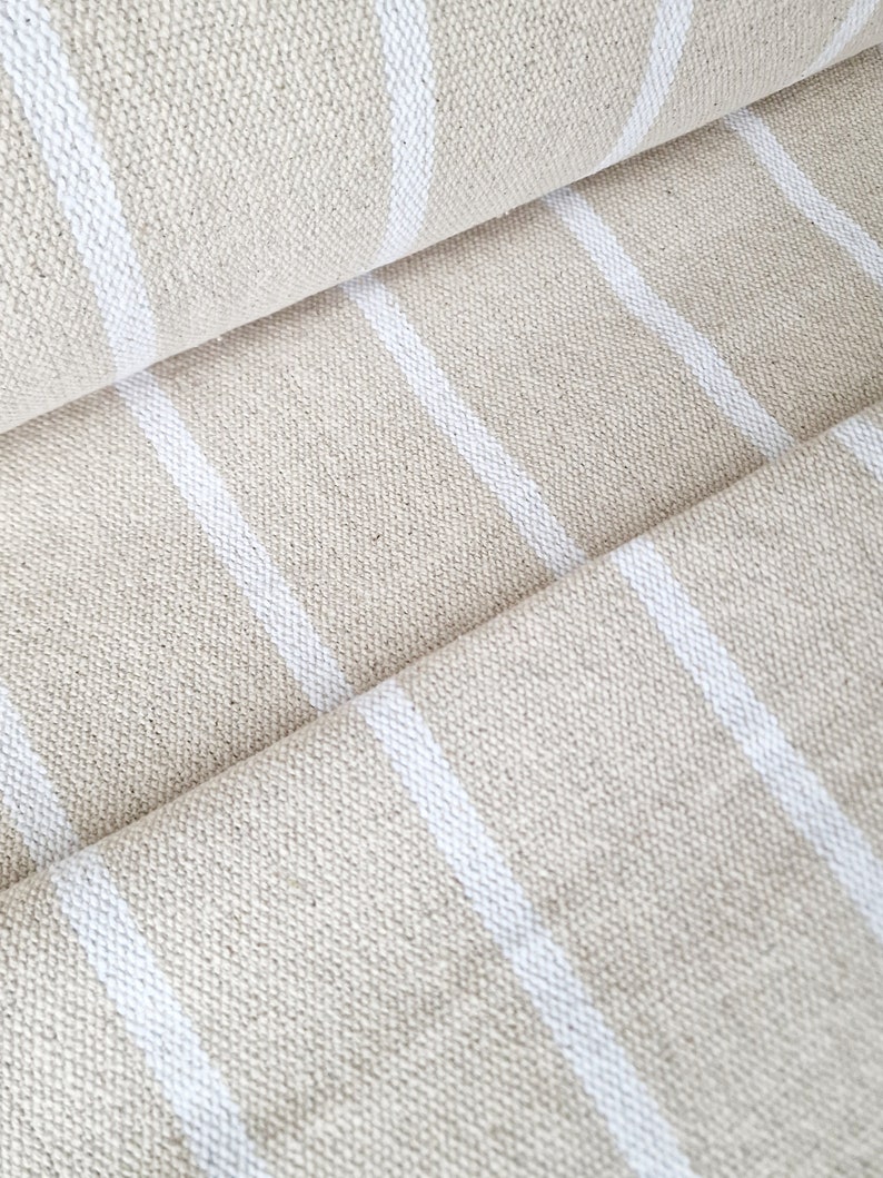 Heavy Weight Grain Sack Cotton Fabric by the Yard 550g/m2 - Stripes ...