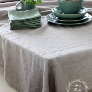 Burned Red Linen Tablecloth Stonewashed Natural Christmas Festive ...