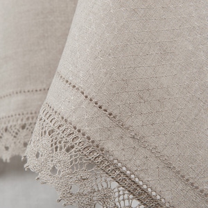 Natural Linen Table Cloth With Lace. - Etsy
