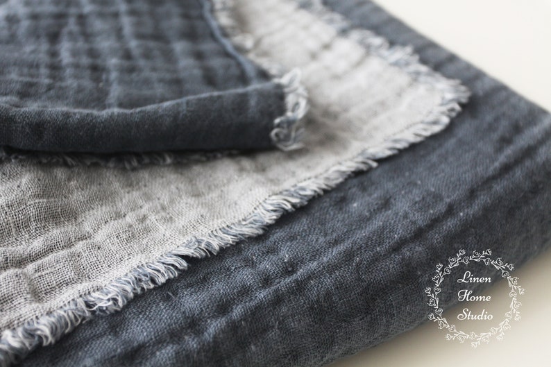 Gray Linen Throw Blanket Soft Bedspread 53 X - Etsy