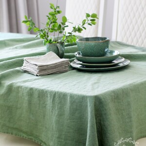 Burned Red Linen Tablecloth Stonewashed Natural Christmas Festive ...