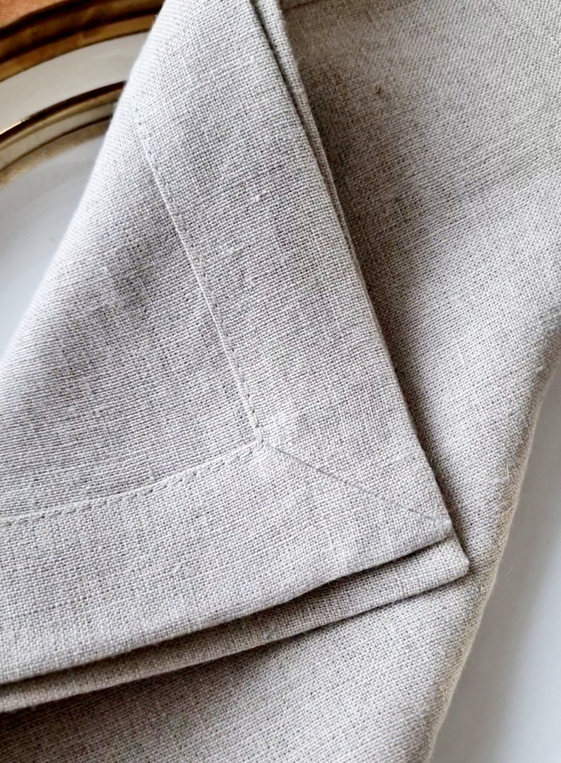 Linen Napkin With Perfect Mitered Corner - Linen Wedding Napkin ...
