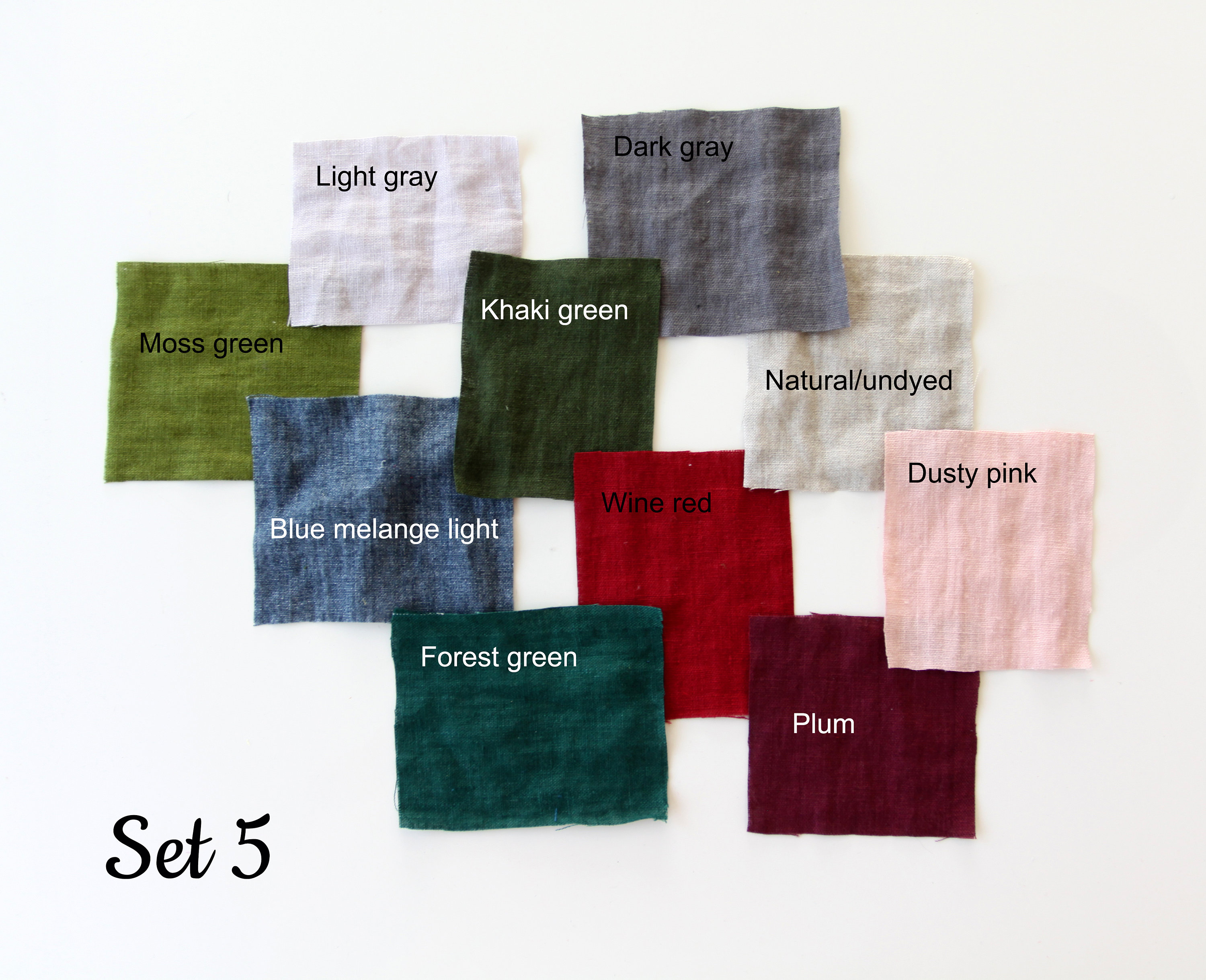 100% Linen Fabric Samples- Natural Stonewashed Softened Linen Swatches ...