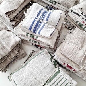 100% Linen Fabric Remnants - Linen Scraps - Heavy Weight Linen Bundle ...