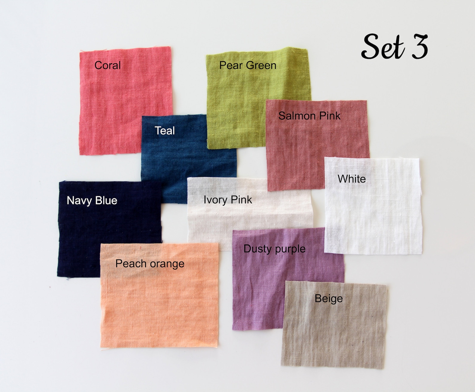 100% Linen Fabric Samples Natural Stonewashed Softened Linen Swatches ...