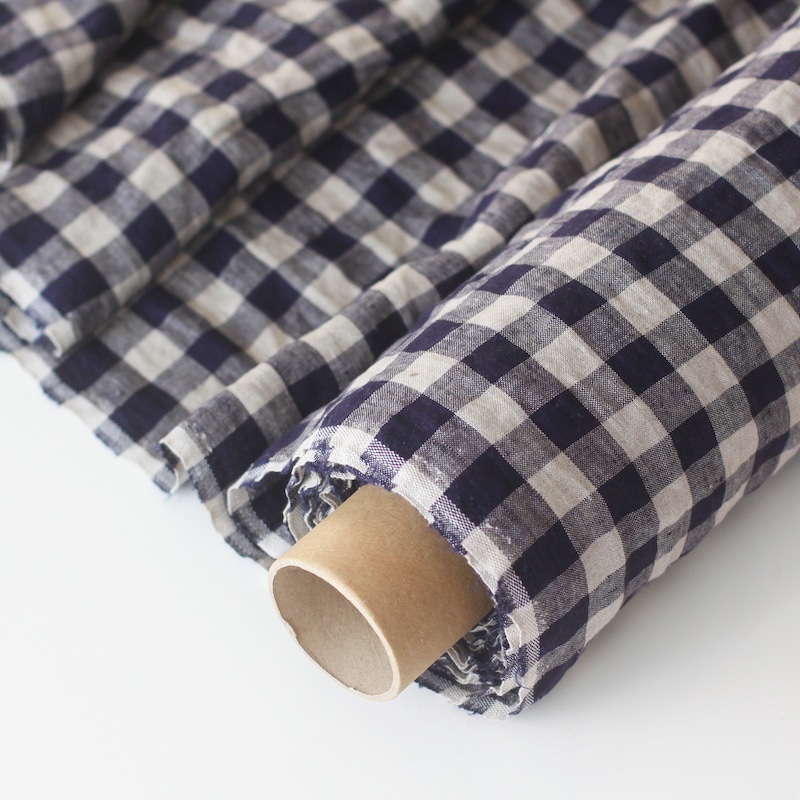 Checked Linen Fabric - Etsy
