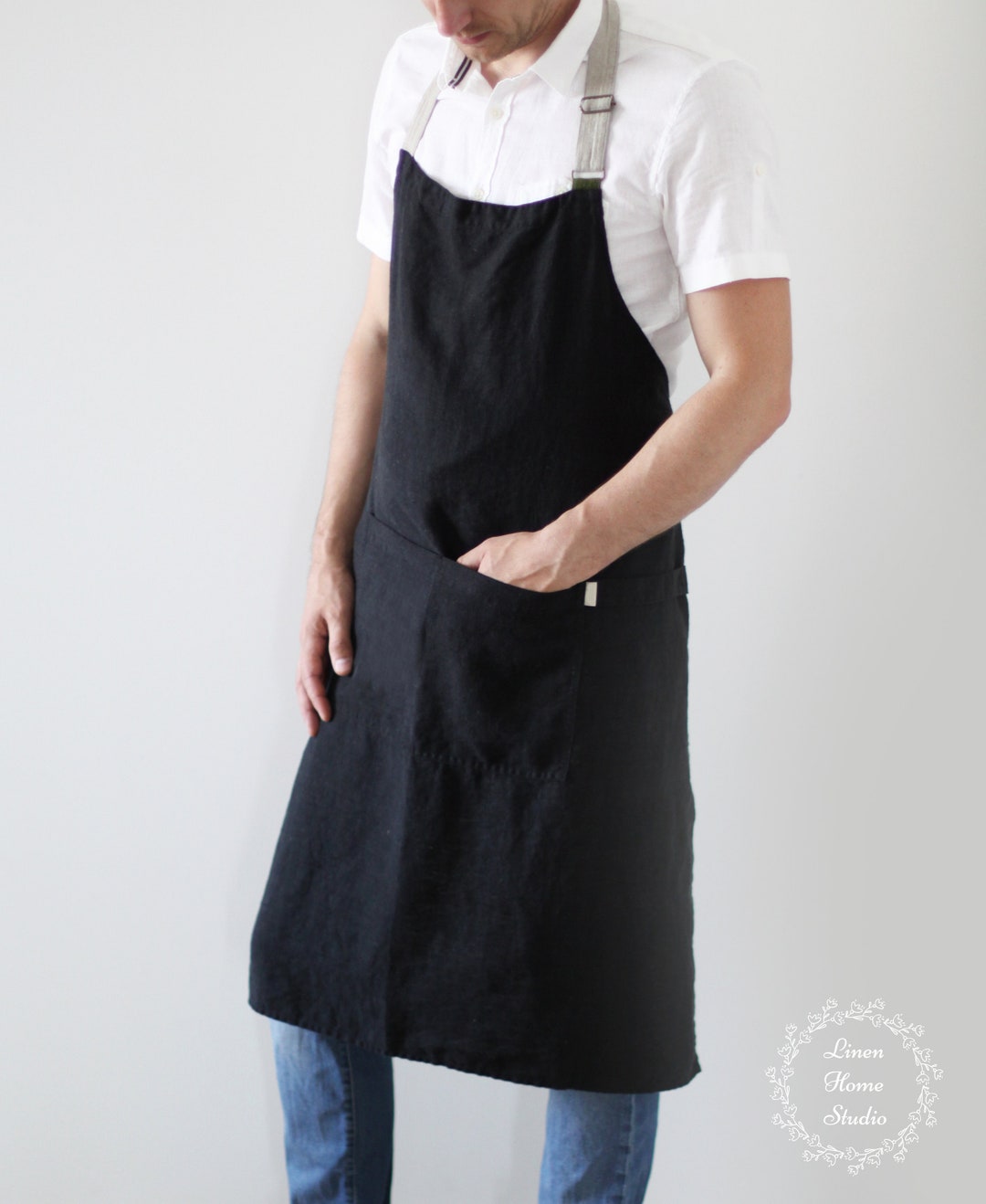 Linen Apron for Men. Gift for Dad. Chefs Apron. Linen Cafe Apron - Etsy